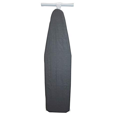 HOMZ T-Leg Clothes Ironing Board, Compact Foldable Standard Size Adjustable Height with Foam Pad & Cotton Cover, Charcoal Gray