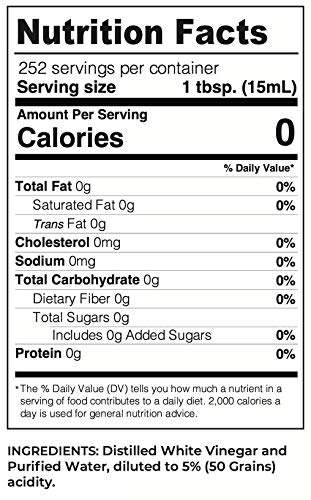 Lucy's Family Owned - Natural Distilled White Vinegar, 1 Gallon (128 oz) - 5% Acidity (White Vinegar, 1 Gallon (128 fl oz.))