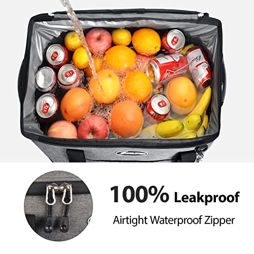 Maelstrom Collapsible Soft Sided Cooler - 75 Cans Extra Large Lunch Cooler Bag Insulated Leakproof Camping Cooler, Portable for Grocery Shopping, Camping, Tailgating and Road Trips,Grey