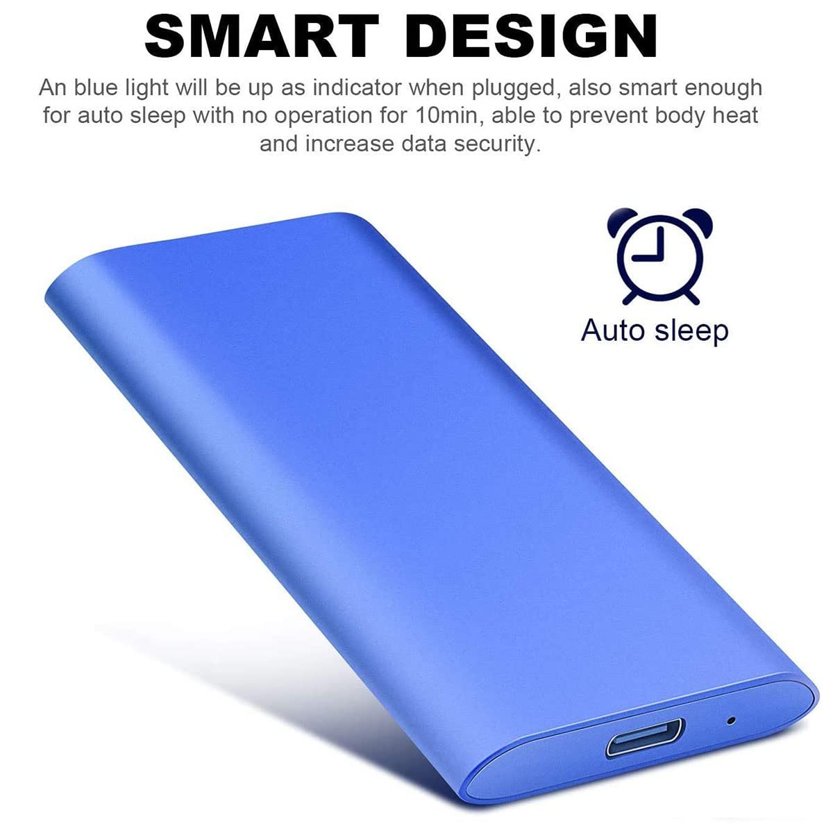 POENOWNE External Solid State Drive 2000GB high Speed USB 3.1 Type-C Protable External SSD Protable Hard Drive External SSD Compatible with PC, Laptop, Desktop and Mac (Blue)