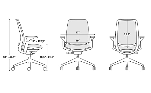 Steelcase Series 2 Office Chair, Black Frame and 3D Microknit Back, Era Fabric (Onyx)