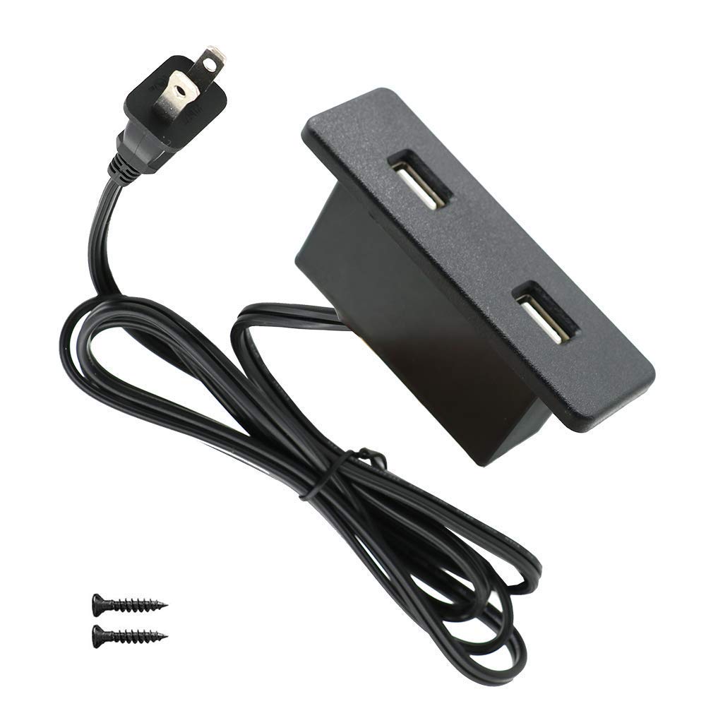 Powered USB Hub Socket Recessed USB Power Outlet Power Gromment 2 USB 2.1A Mounted into Bed Desk Table
