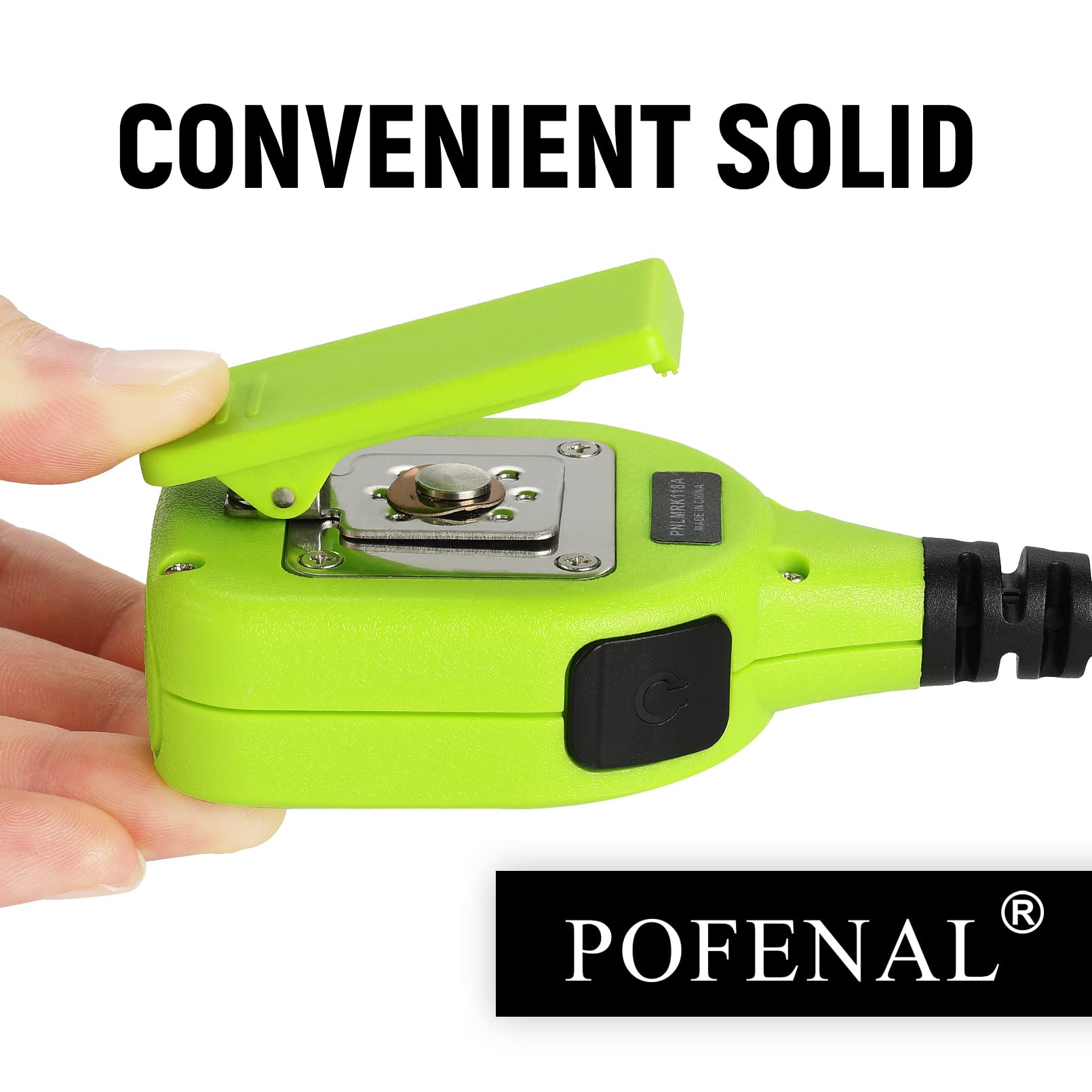 POFENAL APX 6000 APX 4000 Water-Proof Radio Microphone Remote Shoulder MIC with 3.5mm Audio Jack Compatible with Motorola XPR 6550 XPR 7550 (XPR 7550e Mic, Green)