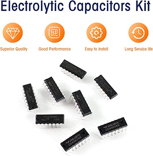 ROWITA IC Kits 40PCs/Lot Integrated Circuit Logic IC Kit CD4011 CD4069 CD4052 CD4053 DIP Electronic Component with chipset (Color : Cd4069-10pcs)