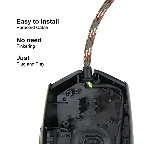 Paracord Mouse Cable for Gaming Mice - for Pwnage Symm 2 (Black Diamond 81)