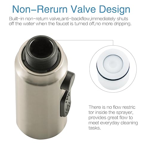 PULL Down Faucet Head Replacement Parts G1/2 or 13/16inch Kitchen Sink Faucet Sprayer Head Pull Out Spray Head Kitchen Faucet,Brushed Nickel