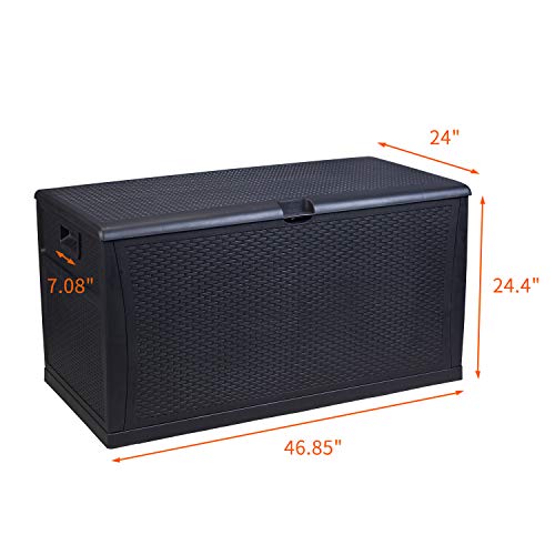 Patio Deck Box Outdoor Storage Plastic Bench Box,120-Gallon