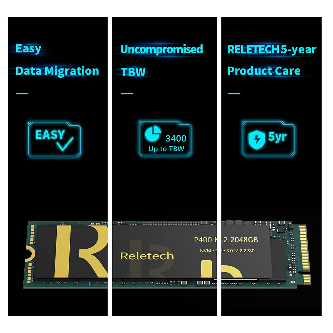 Reltetech M.2 Type-C 10GPS Hard Drive case and P400 M.2 SSD 3500M/S 1TB