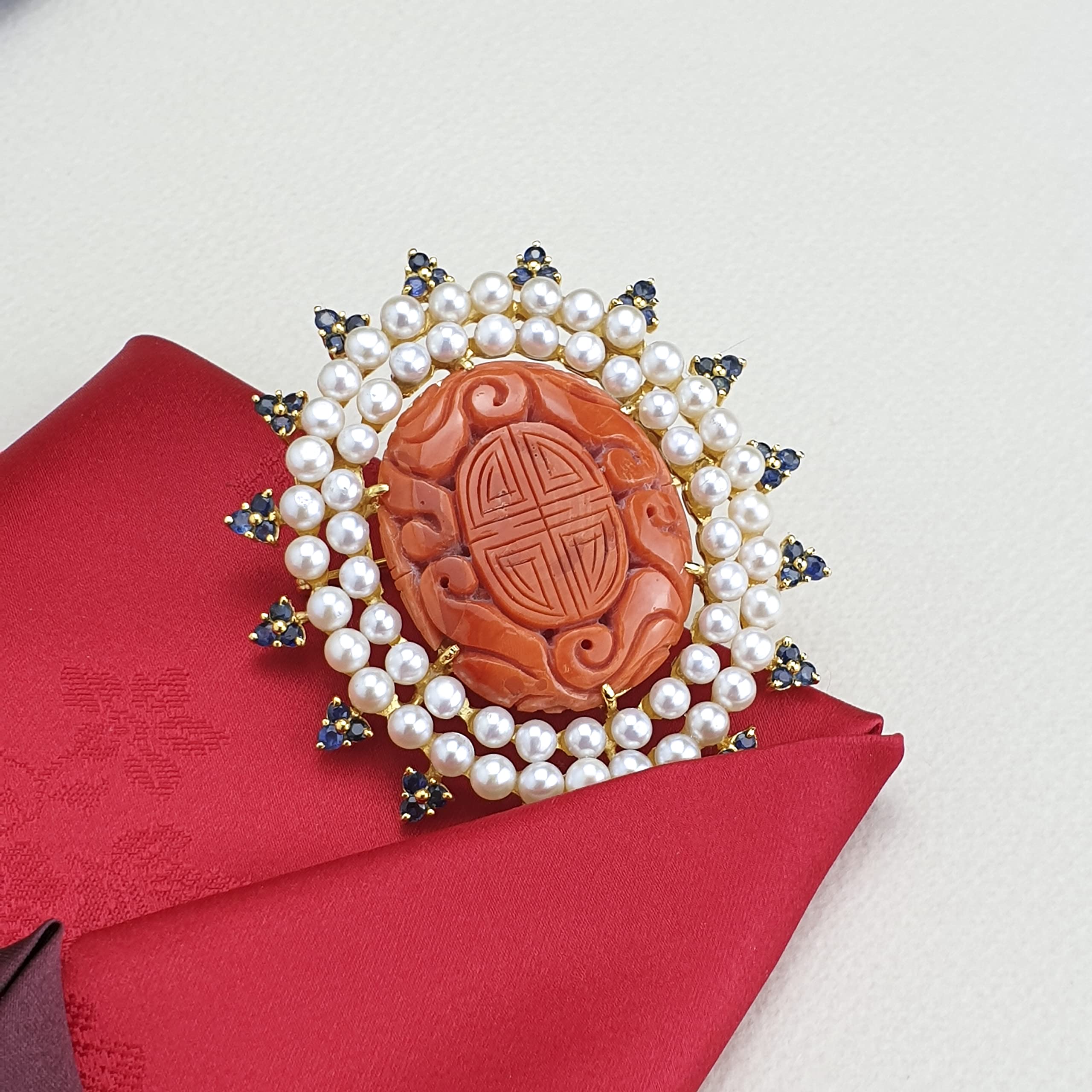 NASCHENKA Traditional Korean Hanbok brooch pin accessories gemstone jewelry for women moms gift