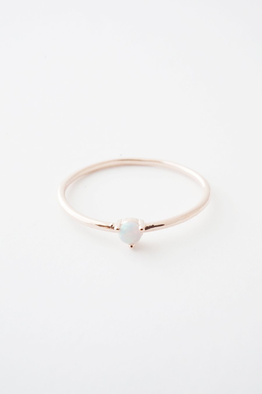 Honeycat Opal Orb Crystal Ring in 18k Rose Gold Plate | Minimalist, Delicate Jewelry (Rose Gold 6)