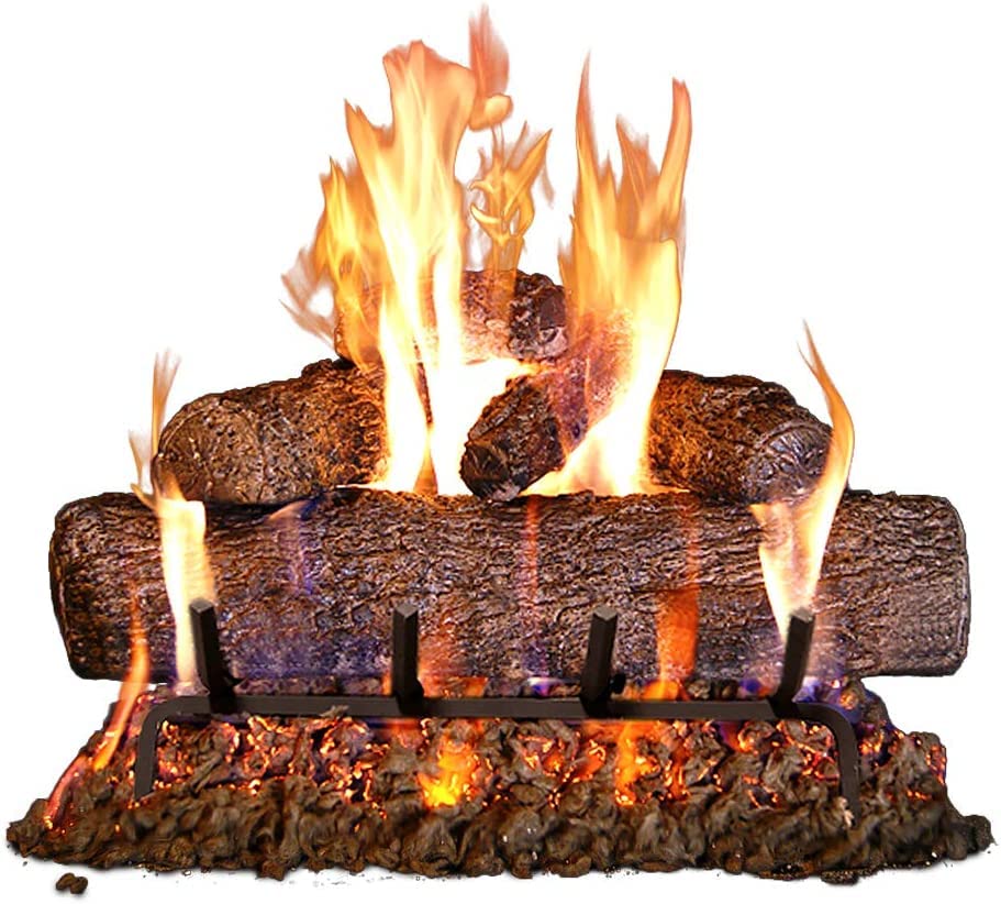 Peterson Real Fyre 18-inch Live Oak Log Set with Vented Burner and Gas Connection Kit. Match Lit (Natural Gas Only)