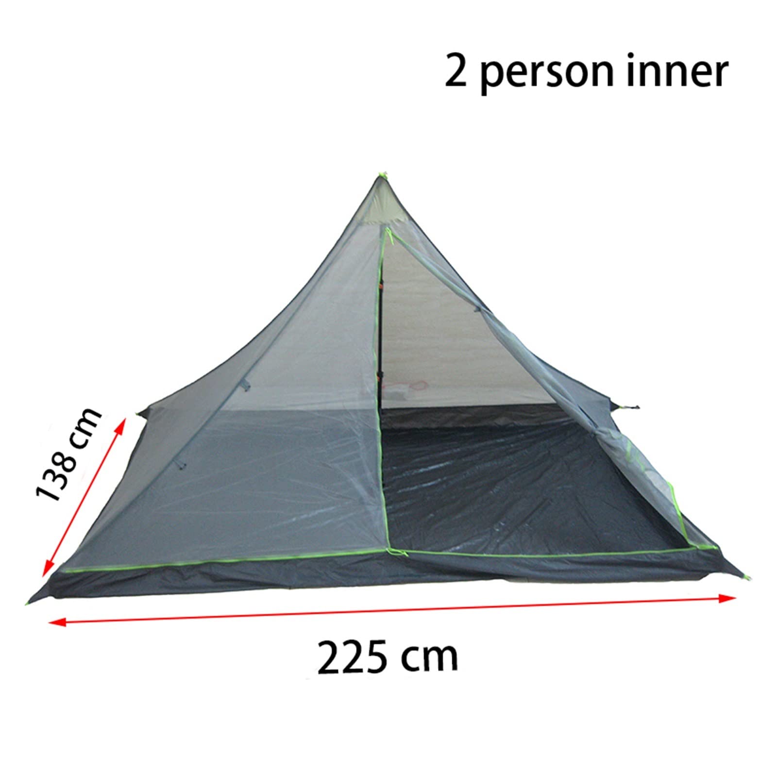 MARVOI Only 900g 2 Sides 20D Silk Nylon Pyramid 1 Person Or 2 People 2 Layers 3 Seasons Camping Tent (Color : 2Person Red with FP)