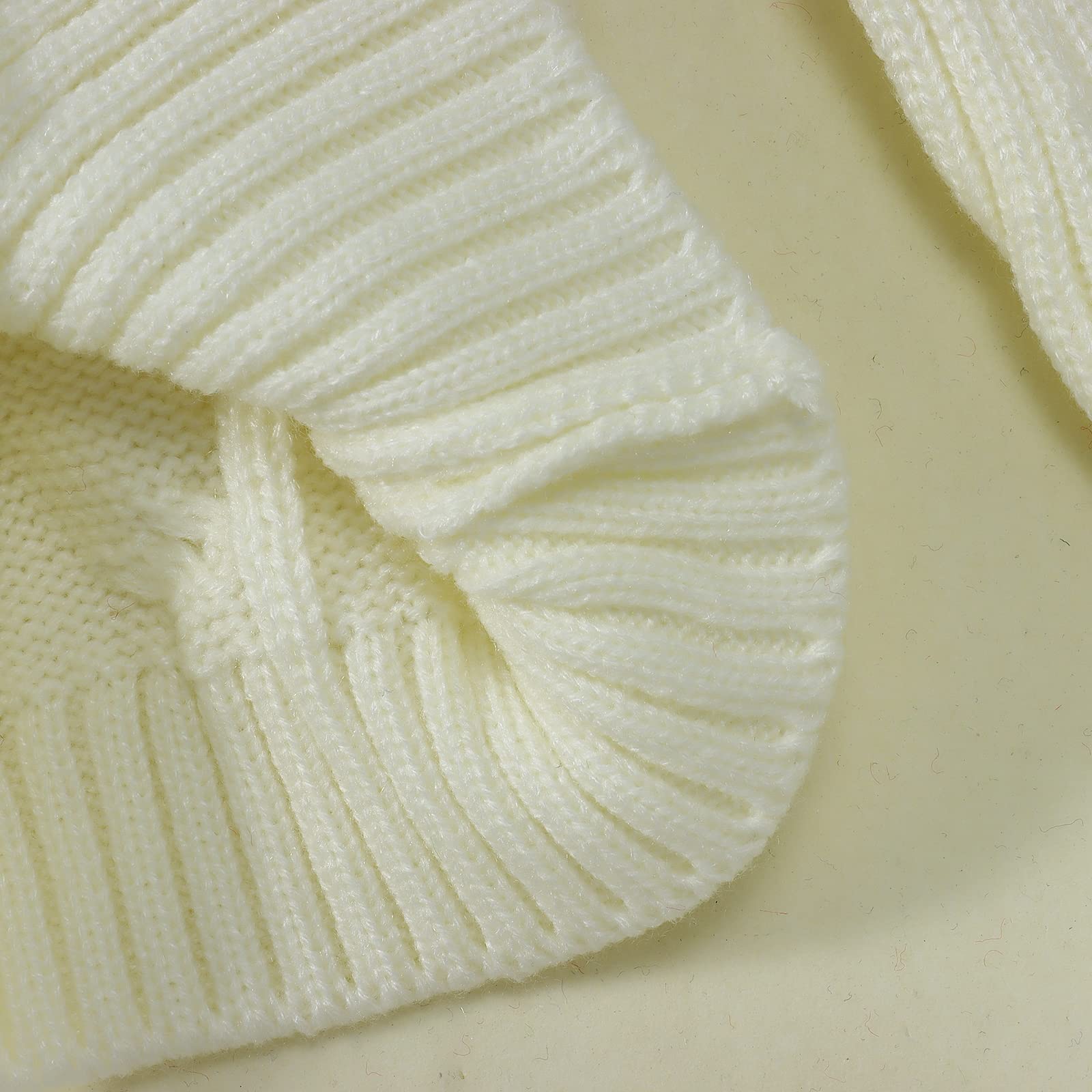 Ritatte Toddler Baby Girls Boys Sweaters Turtleneck Cable Knit Long Sleeve Warm Pullover Sweater Fall Winter Top Clothes (14, White)