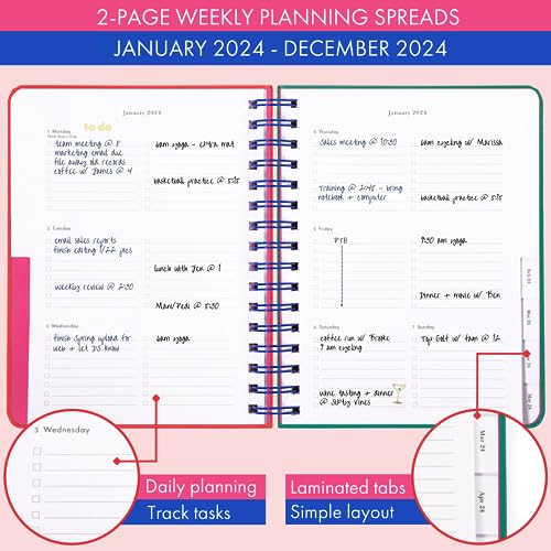 Kate Spade New York 2024 Planner Weekly and Monthly, January 2024 - December 2024, Hardcover Spiral Planner