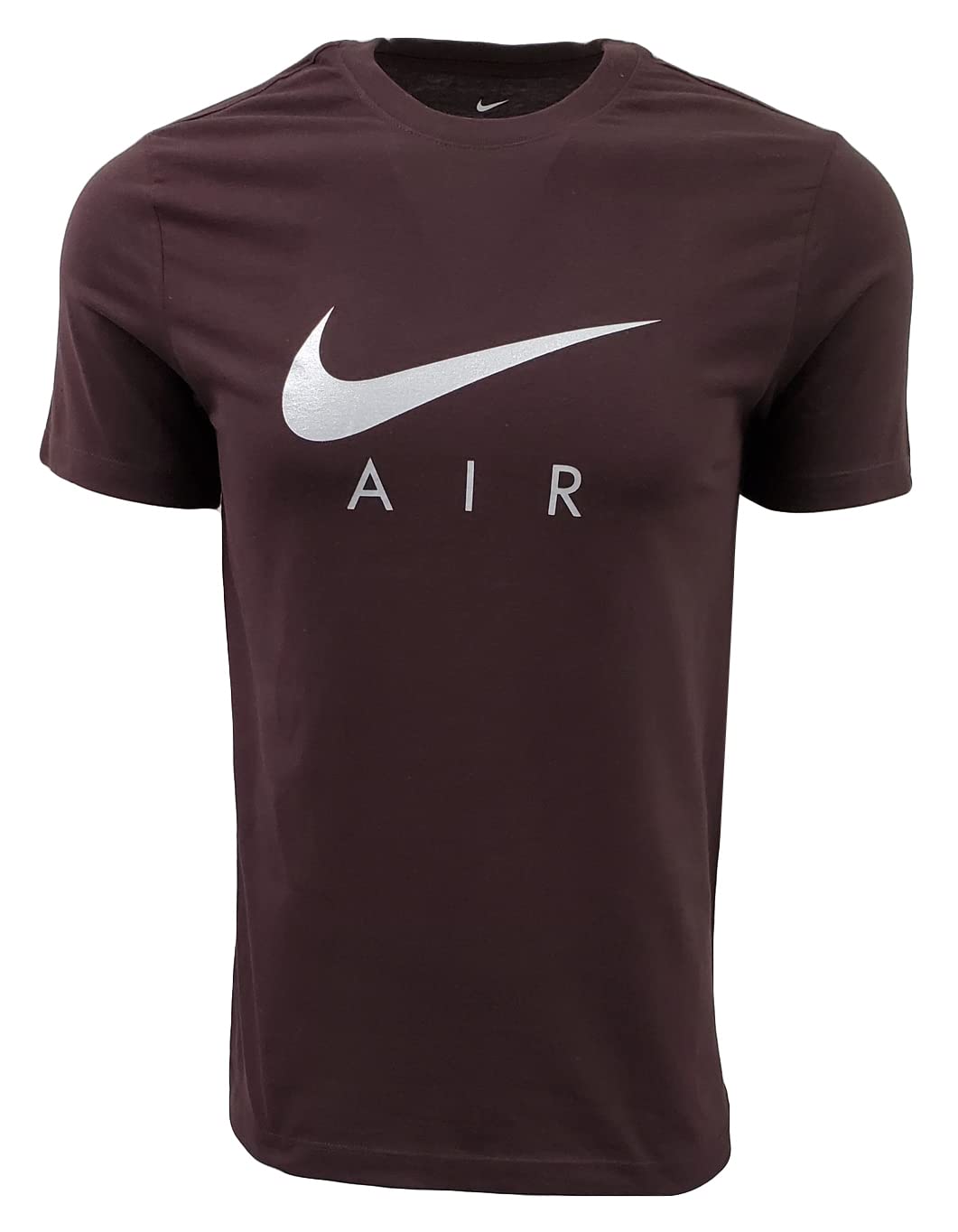 Nike Men's Swoosh Air Metallic Graphic Tee (X-Large, Chocolate/Silver)