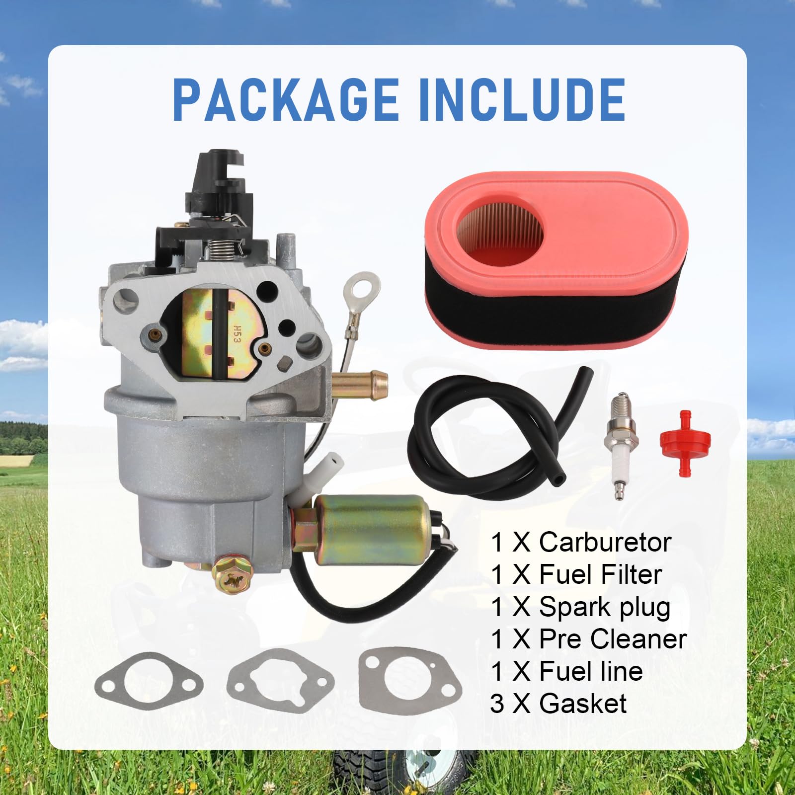 RADHLBNIU 951-05149 Carburetor Replacement For Hu-sky LT4200, Cub Cadet CC760ES CC30, Craftsman T1000 T1200 R1000 Lawn Mower, Include Air Filter, Spark plug etc parts, Replace 95105149