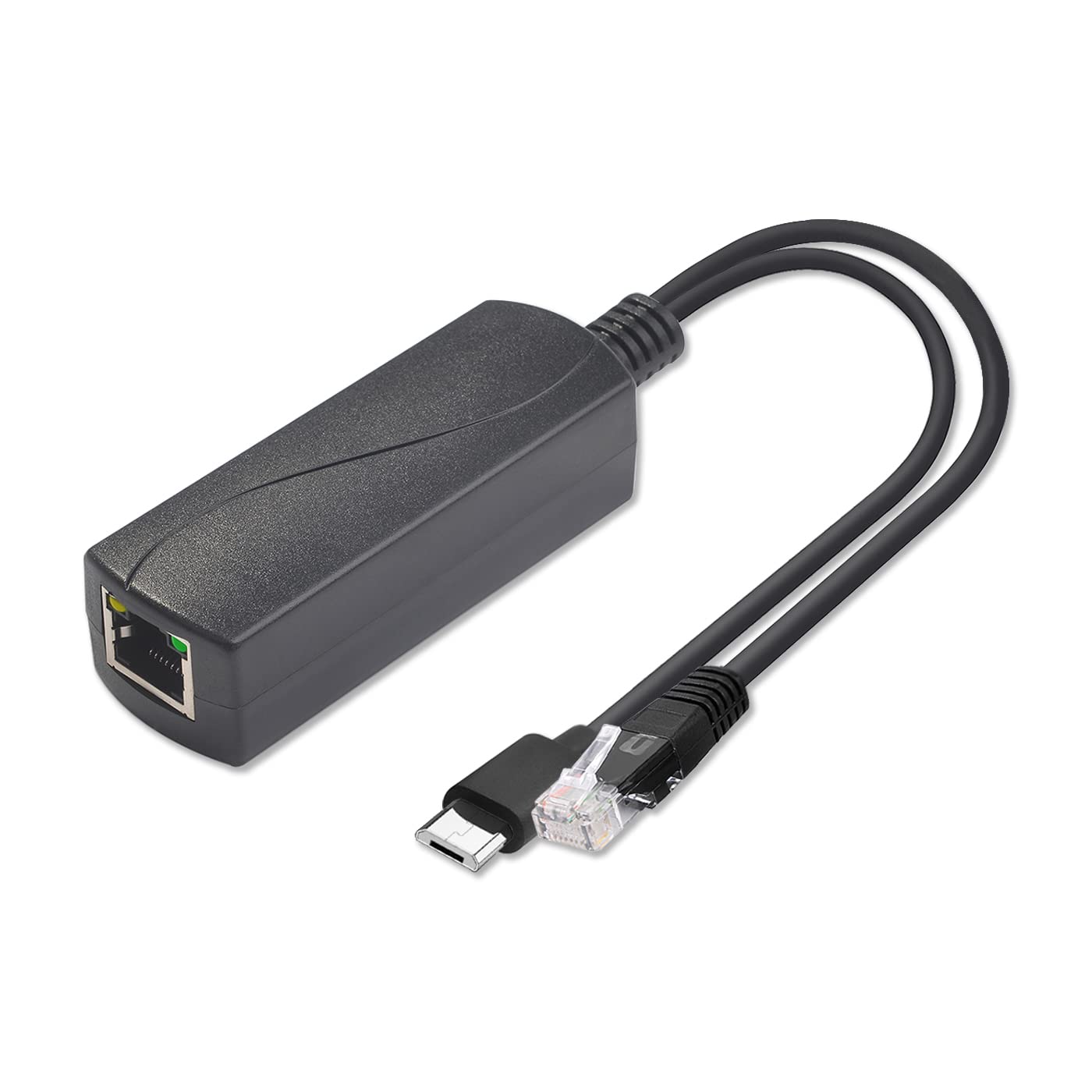 OIIXXV Gigabit Type C PoE Splitter 5V 3A, IEEE 802.3af/at Standard Compliant, 10/100/1000Mbps, USB Adapter for Raspberry Pi 4B, 27.5 x 2.8 x 2.3cm (TYPEC0503G)