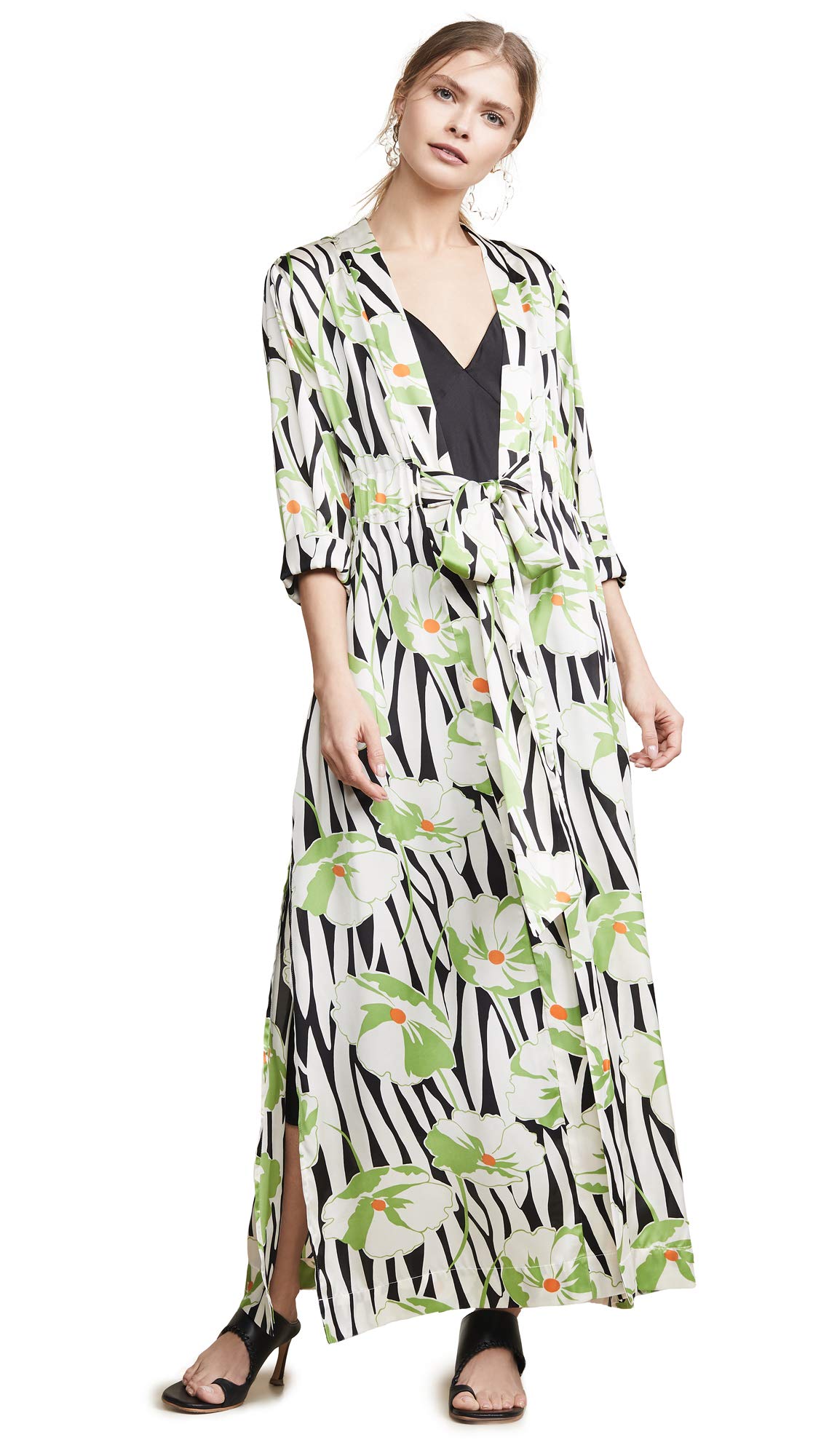 Jill Jill Stuart Women's Printed Kimono, Green Multi, 2