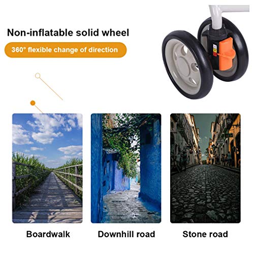 Shopping Rollator Seniors Walker Walking Frame Aid Lightweight Mobility Trolley Stroller Scooter Foldable with Seat and Bag 4 Wheels for Eldly, Can Bear Weight 120kg(265lbs)
