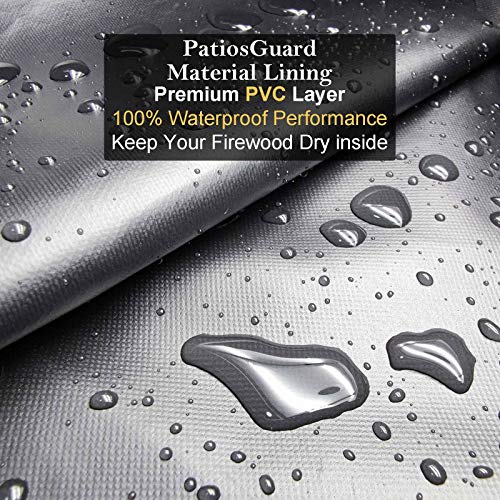 PatiosGuard 4FT Firewood Log Rack Cover, 600D Heavy Duty with Waterproof PVC Lining (4-Feet: 48" L x 24" W x 42" H)