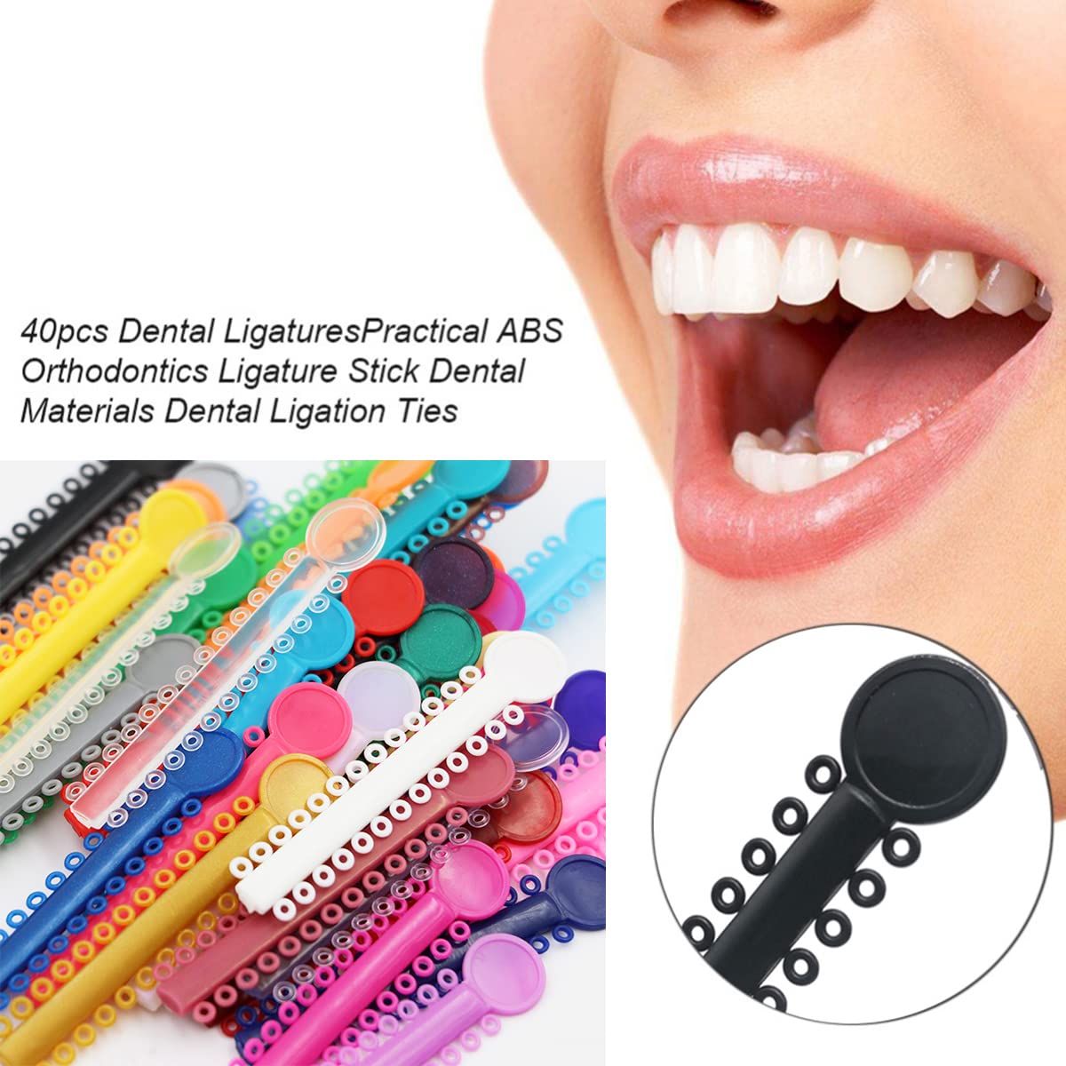 Rubber Bands for Braces, 1040 Pcs Color Orthodontic Ligature Ties O-Rings Elastic Braces Rubber Bands