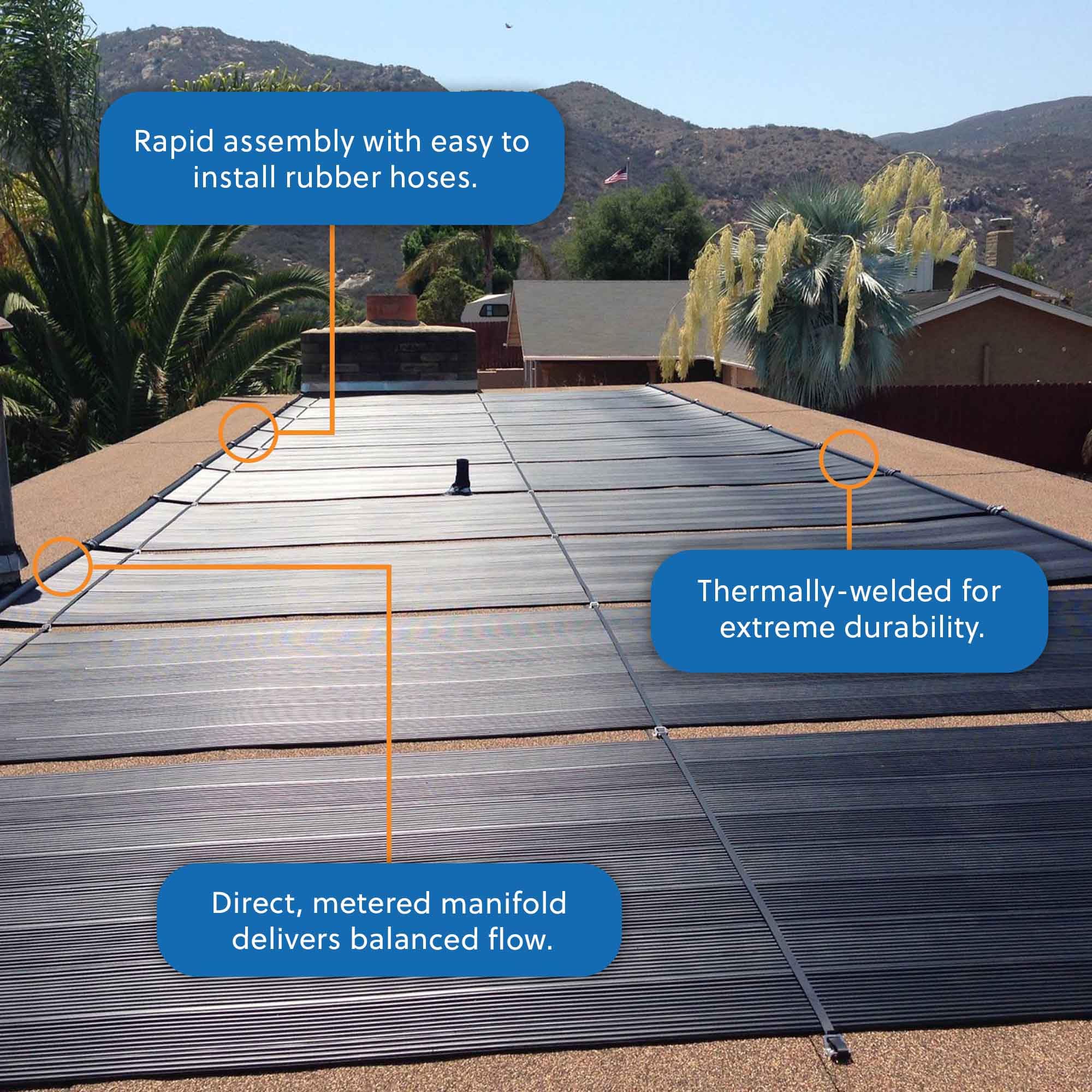 SOLAR POOL SUPPLY SwimEasy High Performance Solar Pool Heater Panel Full DIY Kit, 15 - 20 Year Life Expectancy, Built for 2" I.D. Header β 7 Panels, 4' x 10' Each