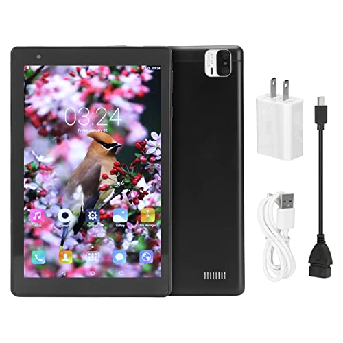Rengu 8.0 Inch Tablet, Octa Core Processor Dual Cameras Portable Tablet for Travel for Home (US Plug)