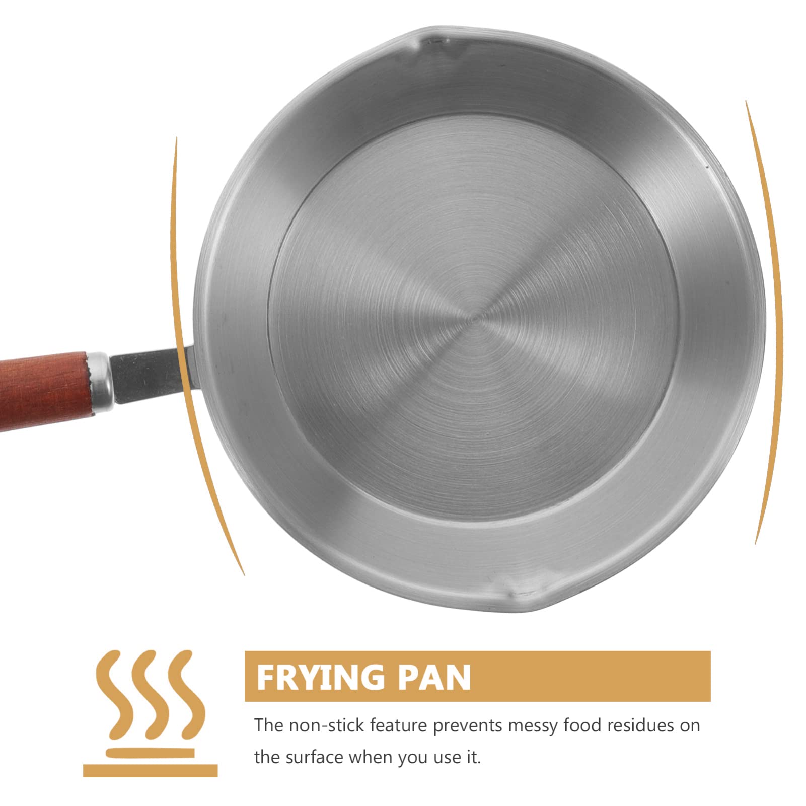 Luxshiny Stainless Steel Oil Pan, Mini Egg Frying Pan Mini Skillet Pan for Home Restaurant Kitchen (12cm)