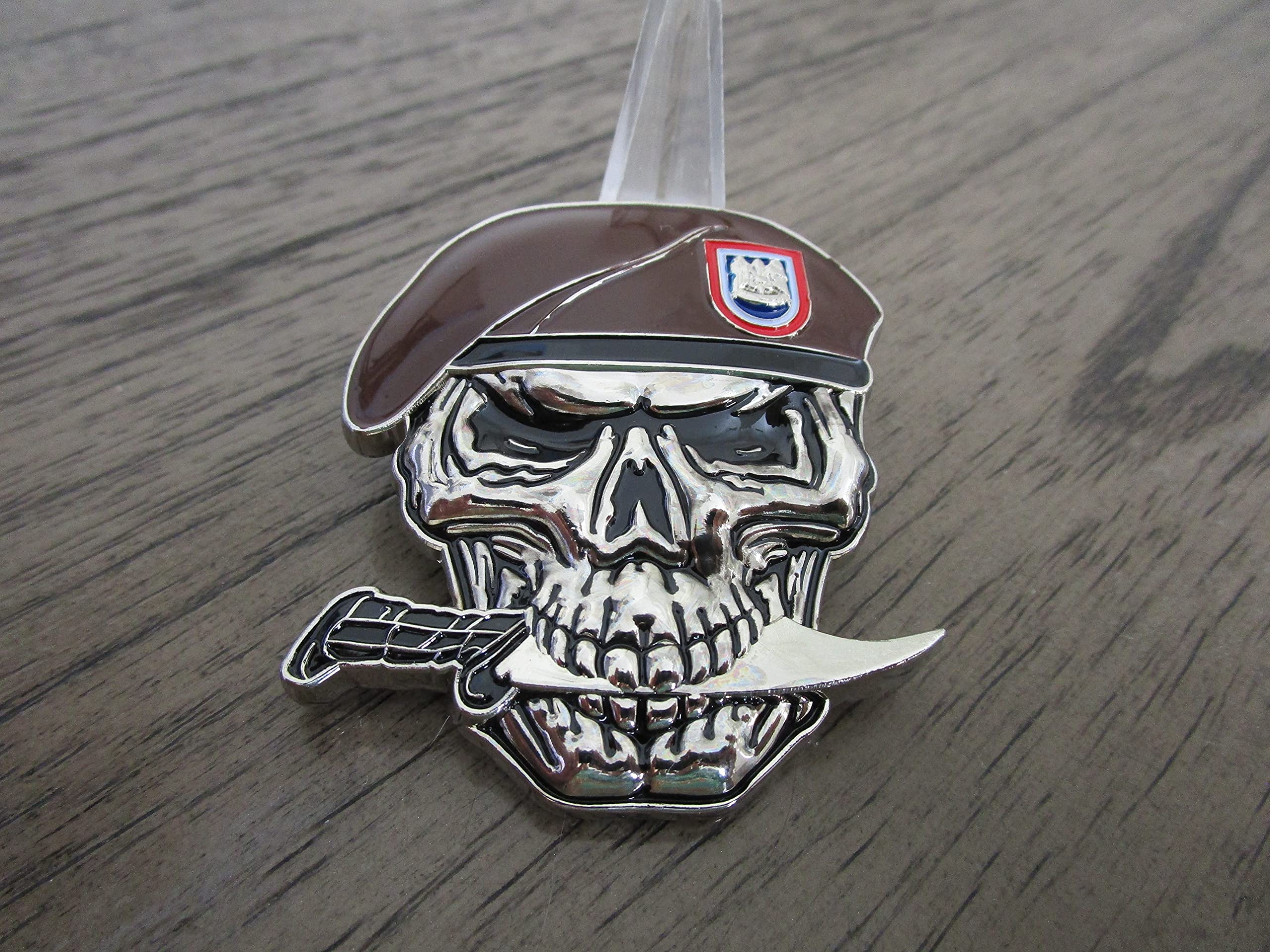 Oneworldtreasures United States Army 82nd Airborne Division Beret Skull Death from Above Challenge Coin