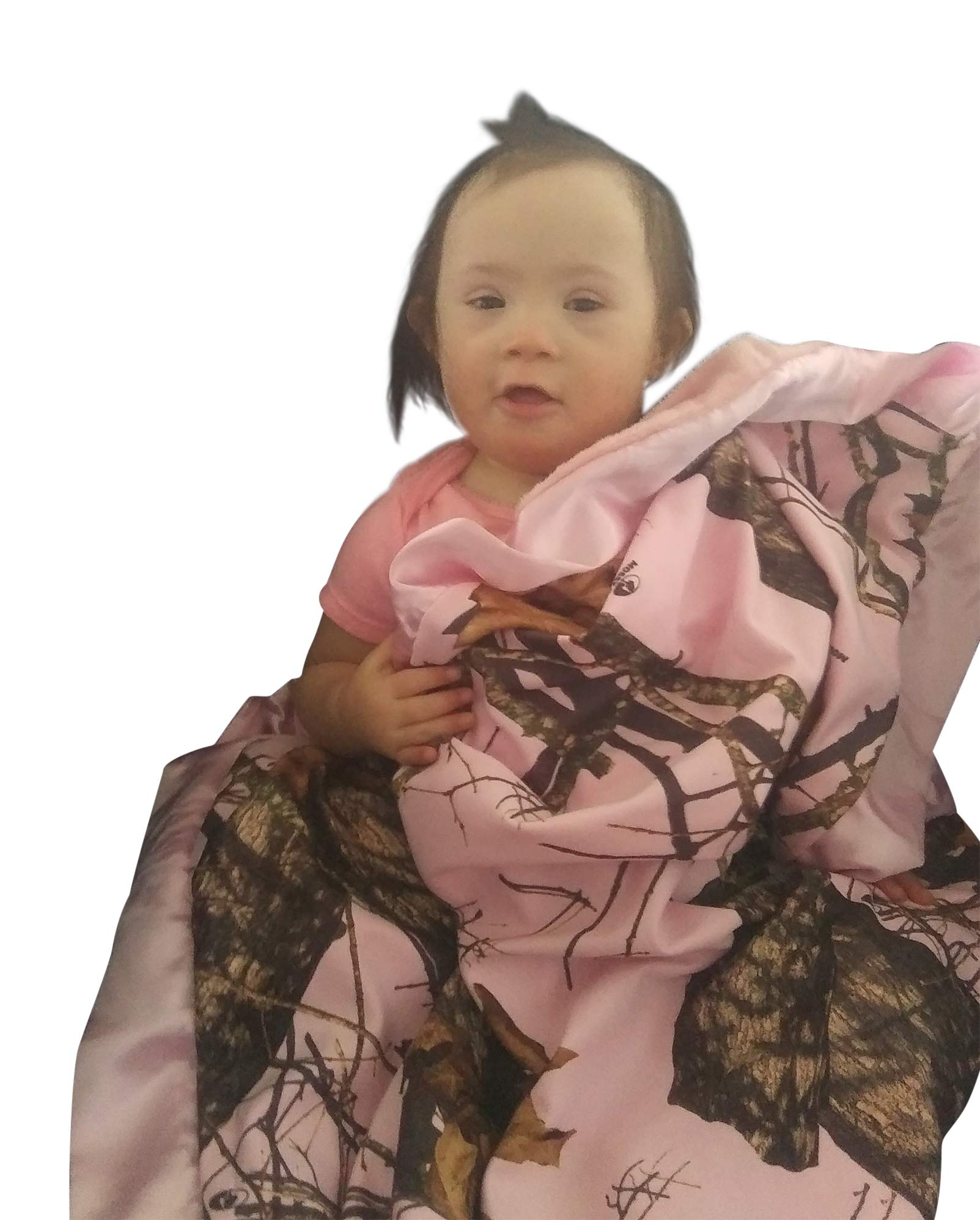 Mossy Oak Pink Hunting Camo Carstens Baby Throw Receiving Nursery Blanket 34x34 Super Soft