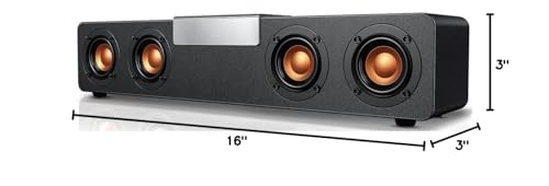 Roleader Bluetooth Computer Speakers Wireless Soundbar - PC Player Speaker with Built-in 4500mAh Battery Audio Stereo Sound Bar for Laptops Monitor TV Desktop Smartphone