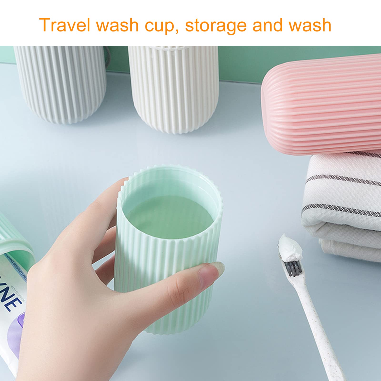 Rumtut Travel Toothbrush Case, Multifunction Toothbrush Organizer Business Wash Cup Toothbrush Holder for Travel Trips Camping