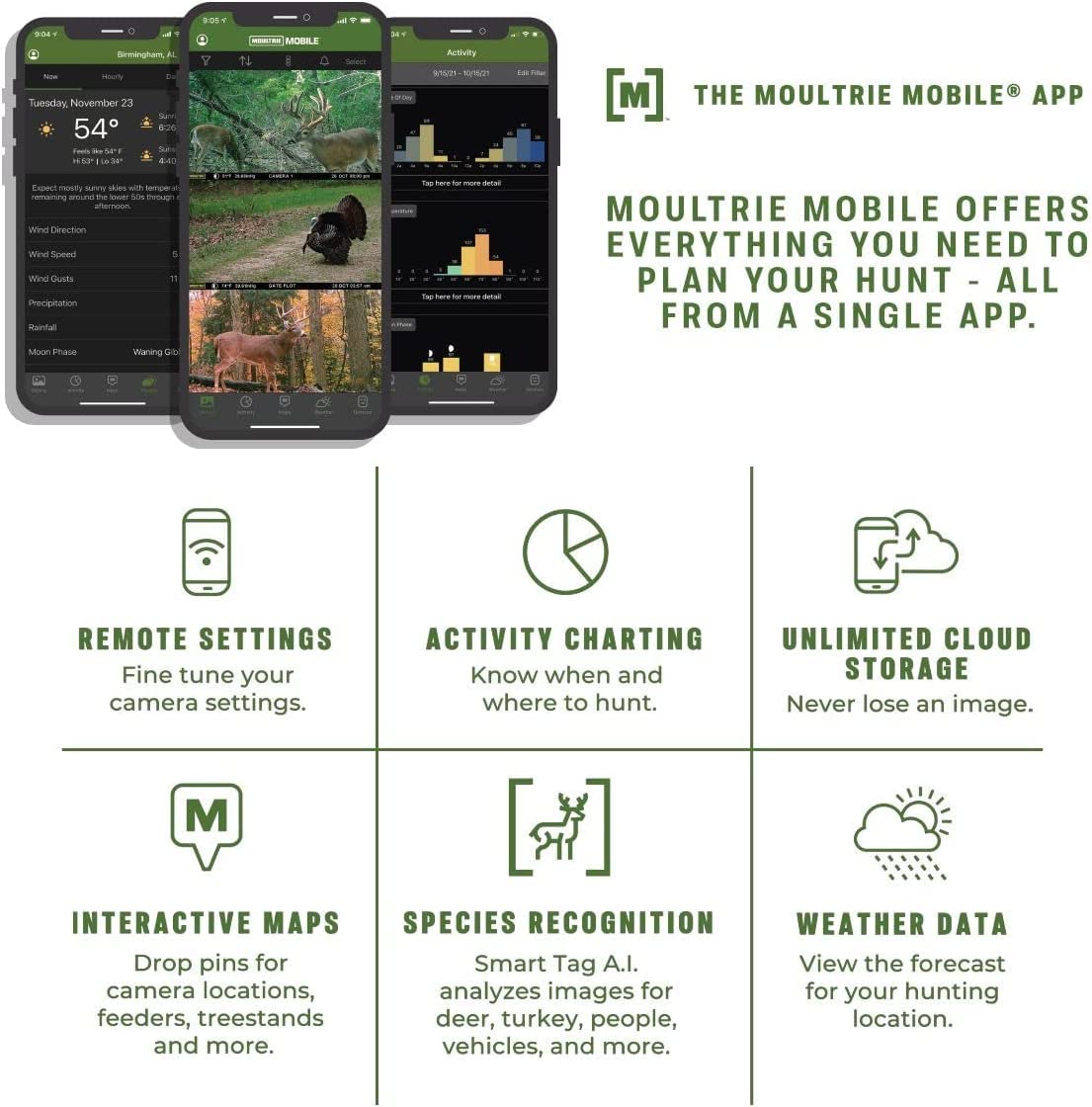 Moultrie Mobile Edge Cellular Trail Camera | Nationwide with Six Foot Steel Reinforced Strap
