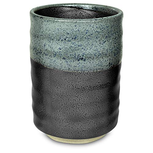 Mino Ware Traditional Japanese Yunomi Tea Cups, Set of 2, Kurosuisho for Green Tea, Matcha Tea 3.14 inch