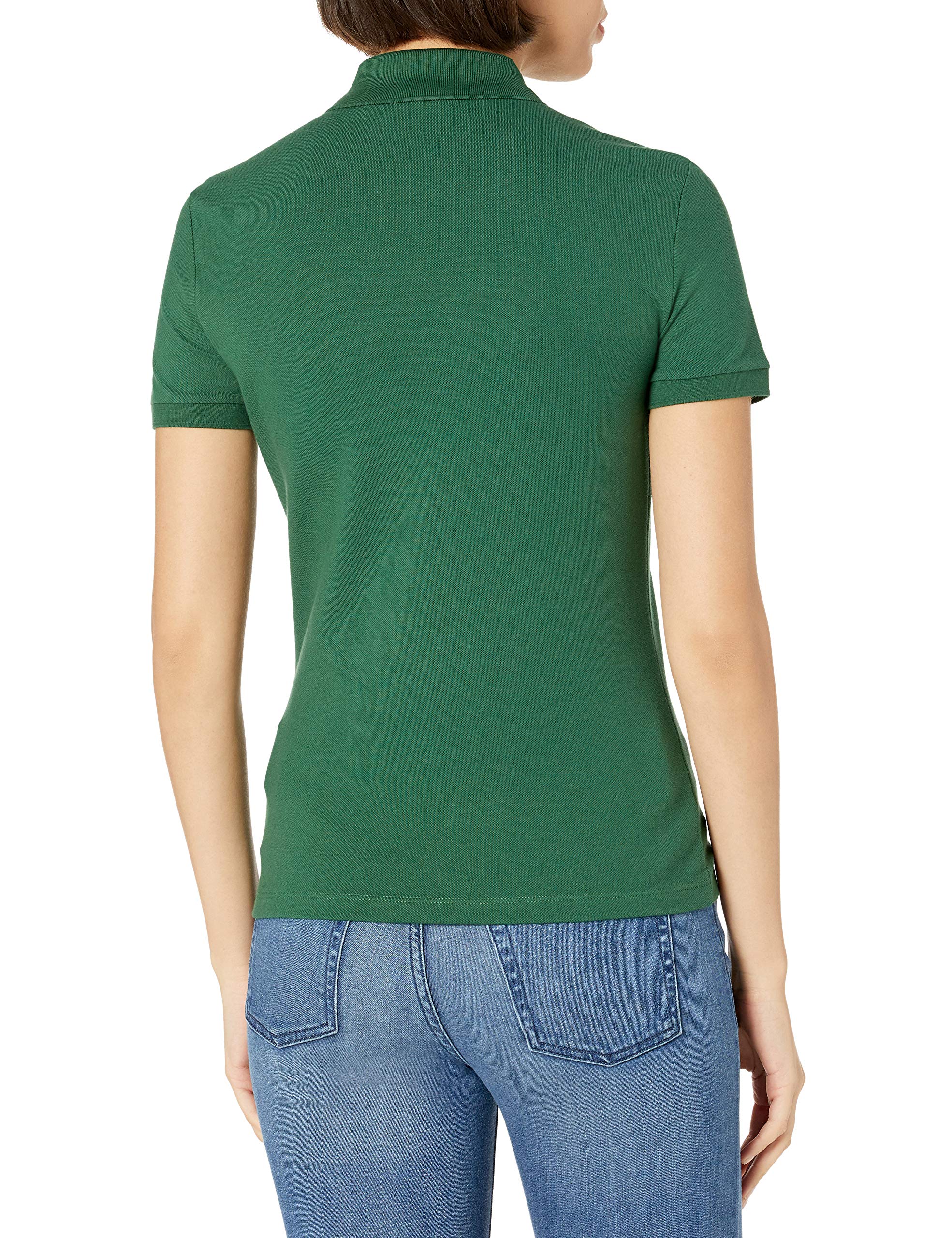 Lacoste Women's Legacy Short Sleeve Slim Fit Stretch Pique Polo Shirt, ELF Pink, 6