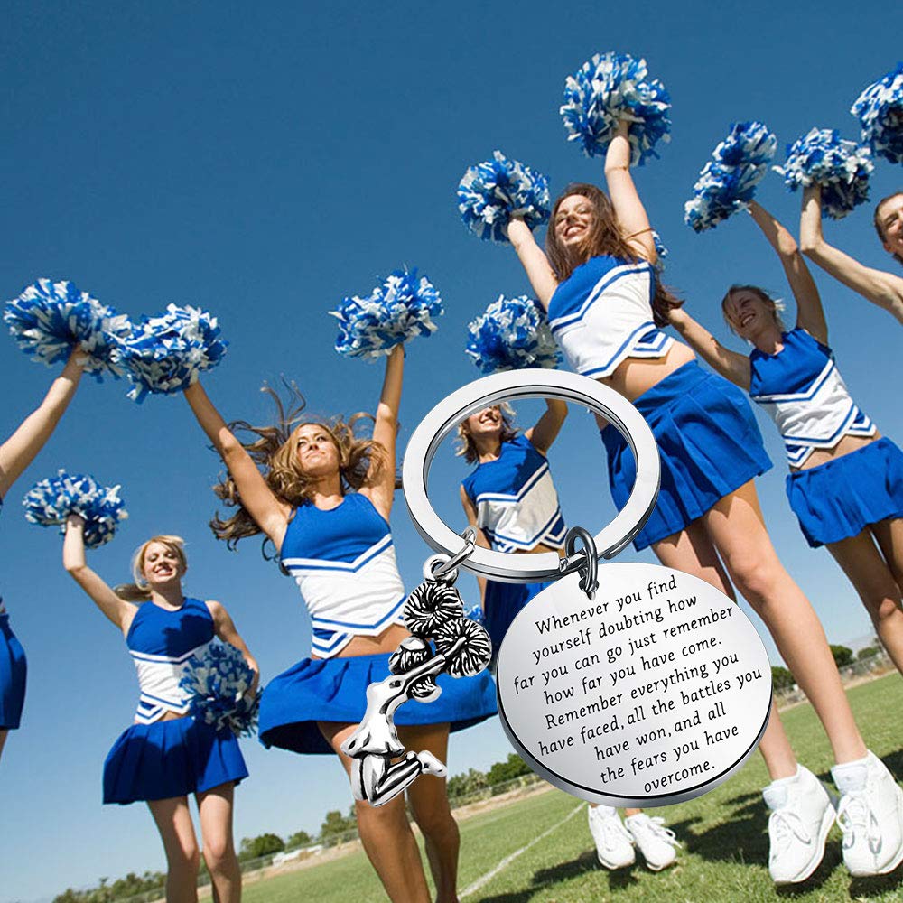 MAOFAED Cheer Gift Cheer Keychain Cheer Leader Gift Inspirational Gift Cheer Mom Gift Team Gift Graduation Gift (whenever cheer)