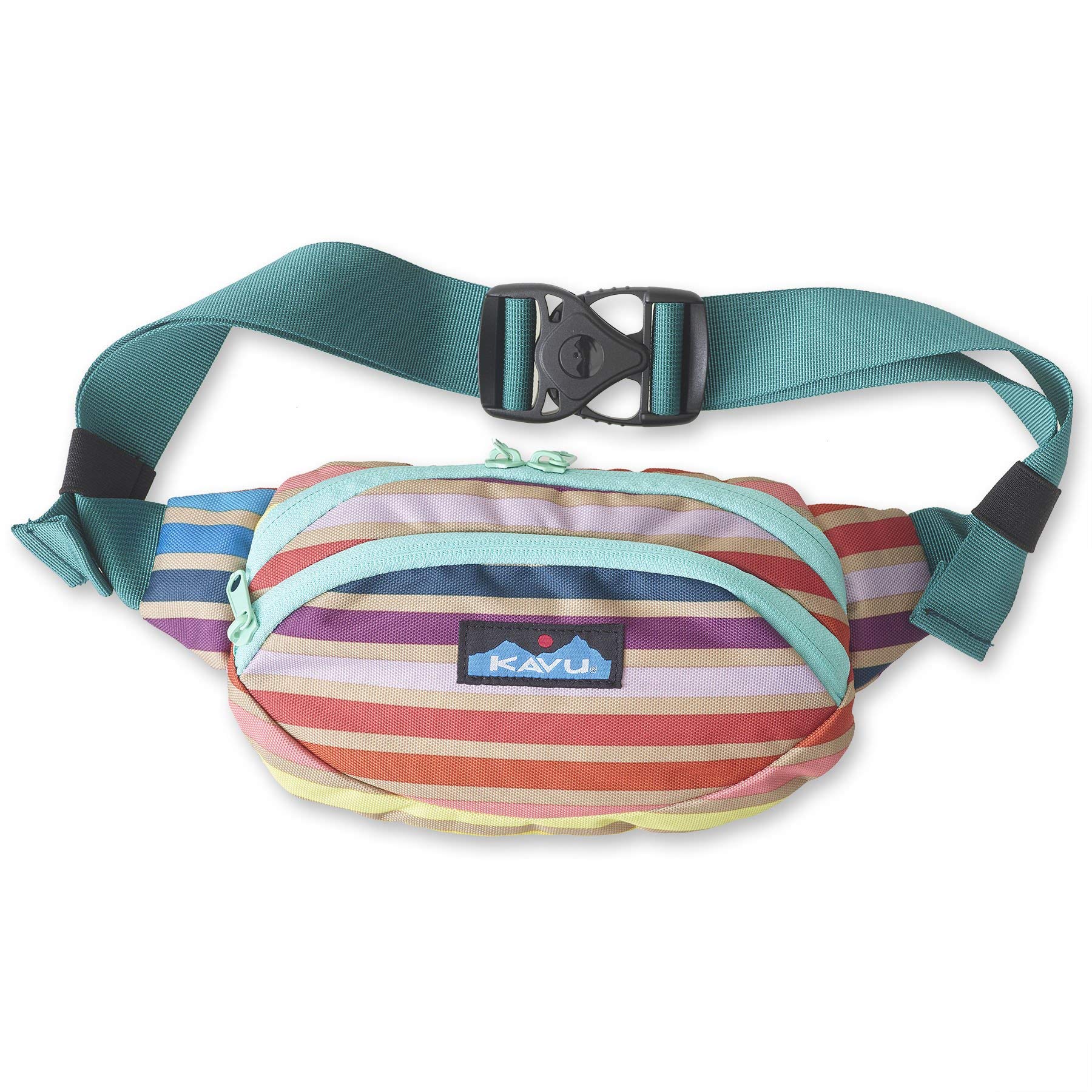 KAVU Spectator Belt Bag Polyester Hip Fanny Pack, Summer Stripe