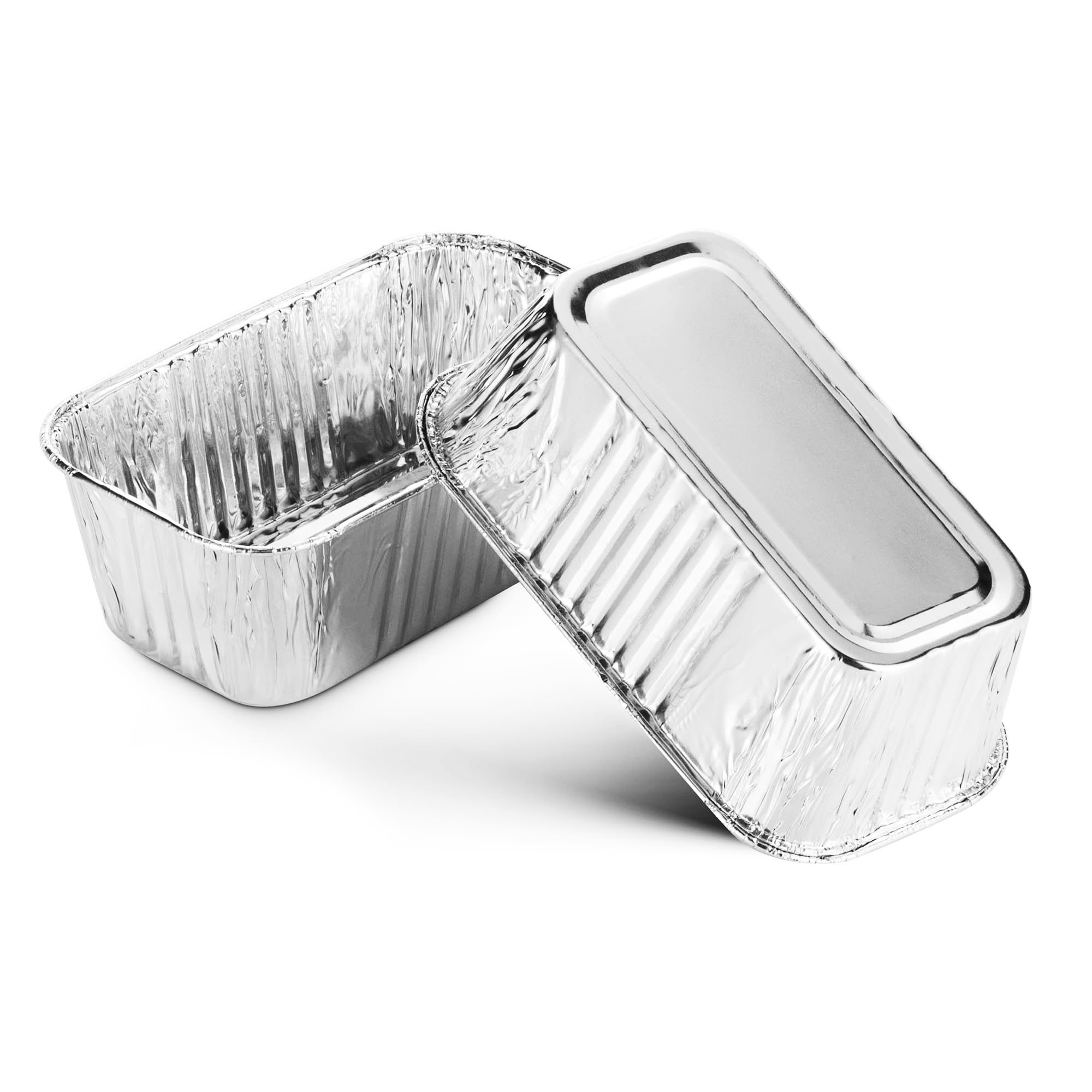 MontoPack Aluminum Mini Disposable Loaf Pans | Deep Half Size 6 x 3.5” Extra Thick Foil Bread Containers for Baking, Food Storage & Takeout | Eco-Friendly & Recyclable | Bulk 100-Pack of 1 Pound Trays