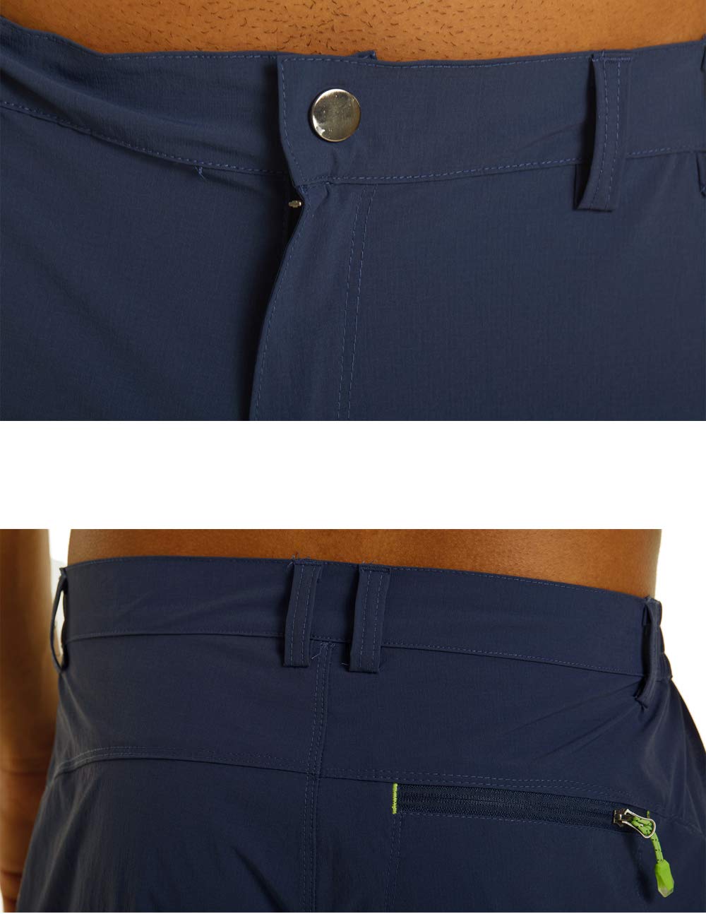 LACSINMO Men's Below Knee Shorts Quick Dry 3/4 Hiking Long Walking Shorts Summer Thin Capris with 4 Zipper Pockets Royal Blue