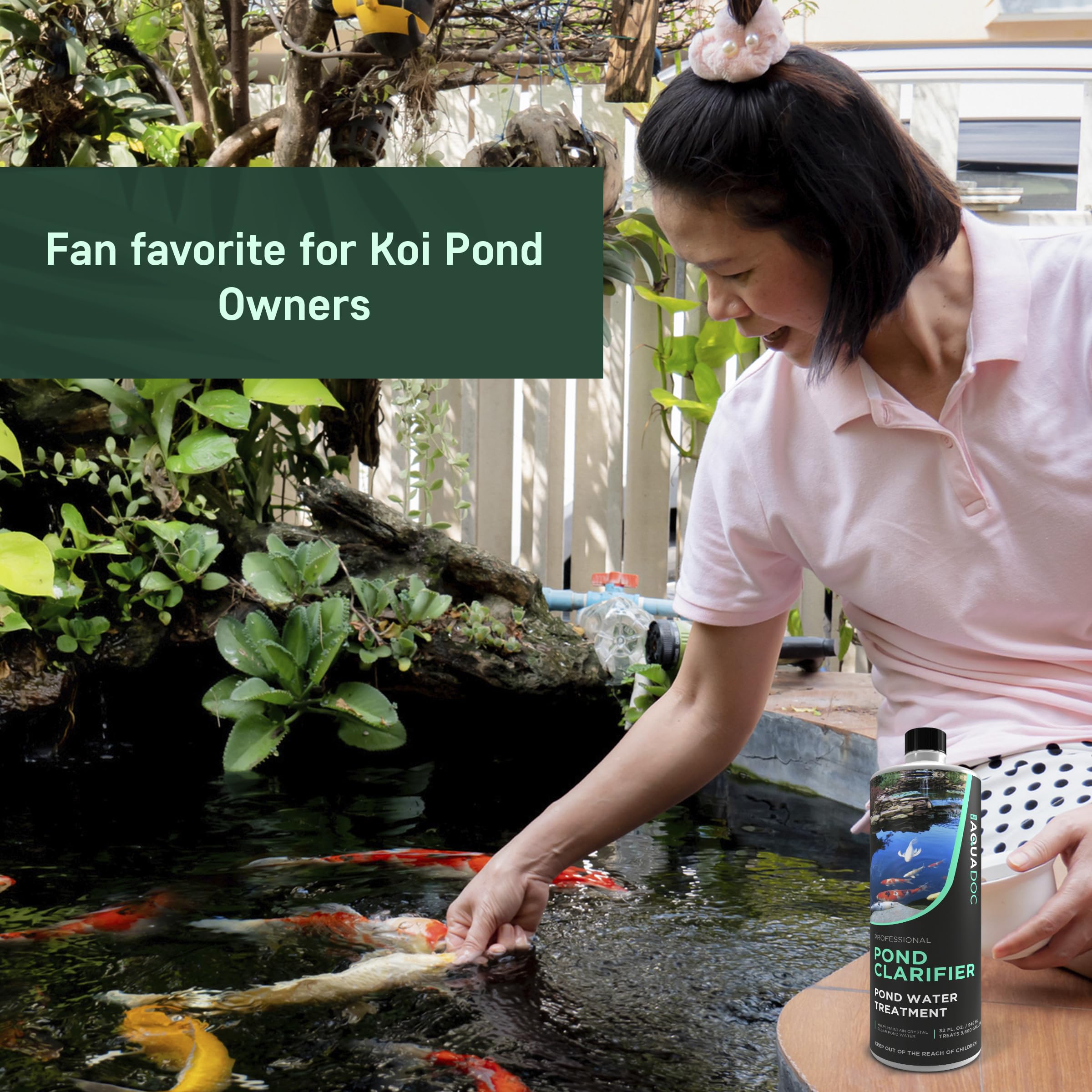 Pond Clarifier - Fish-Friendly Koi Pond Water Clarifier to Quickly Clear Murky Pond Water and Remove Pond Sludge with Natural Enzymes - Fish Pond Water Treatment - AquaDoc Pond Supplies