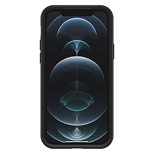 OtterBox iPhone 12 & iPhone 12 Pro Symmetry Series Case - BLACK, ultra-sleek, wireless charging compatible, raised edges protect camera & screen