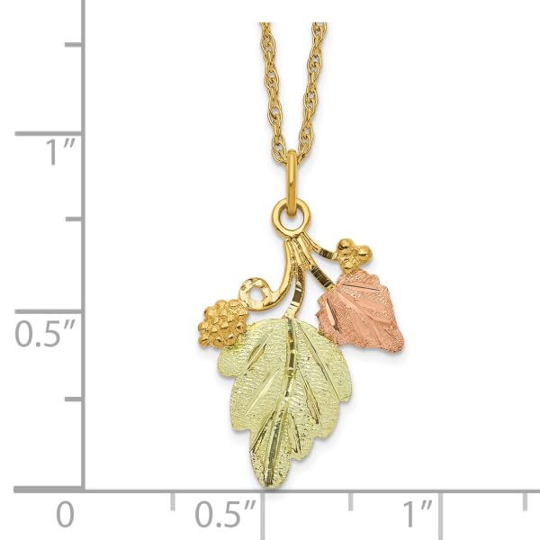 IceCarats 10K Tri Color Black Hills Gold Chain Necklace