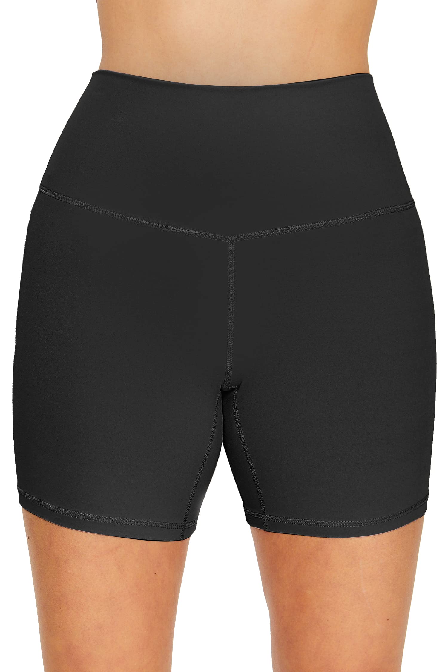 Love Tree Women's High Waisted Biker Shorts - Buttery Soft, Moisture Wicking Workout Yoga Pants (Lime, Small)
