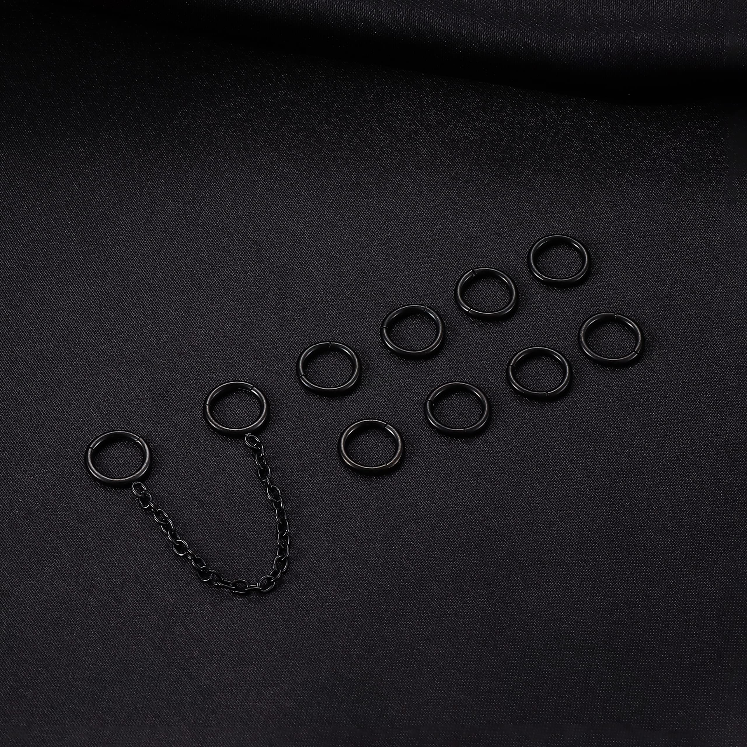 ORAZIO 9Pcs Ear Gauges Ear Rings Stainless Steel Plugs Ear Gauges Piercing Stretchers,6MM,Rose Gold
