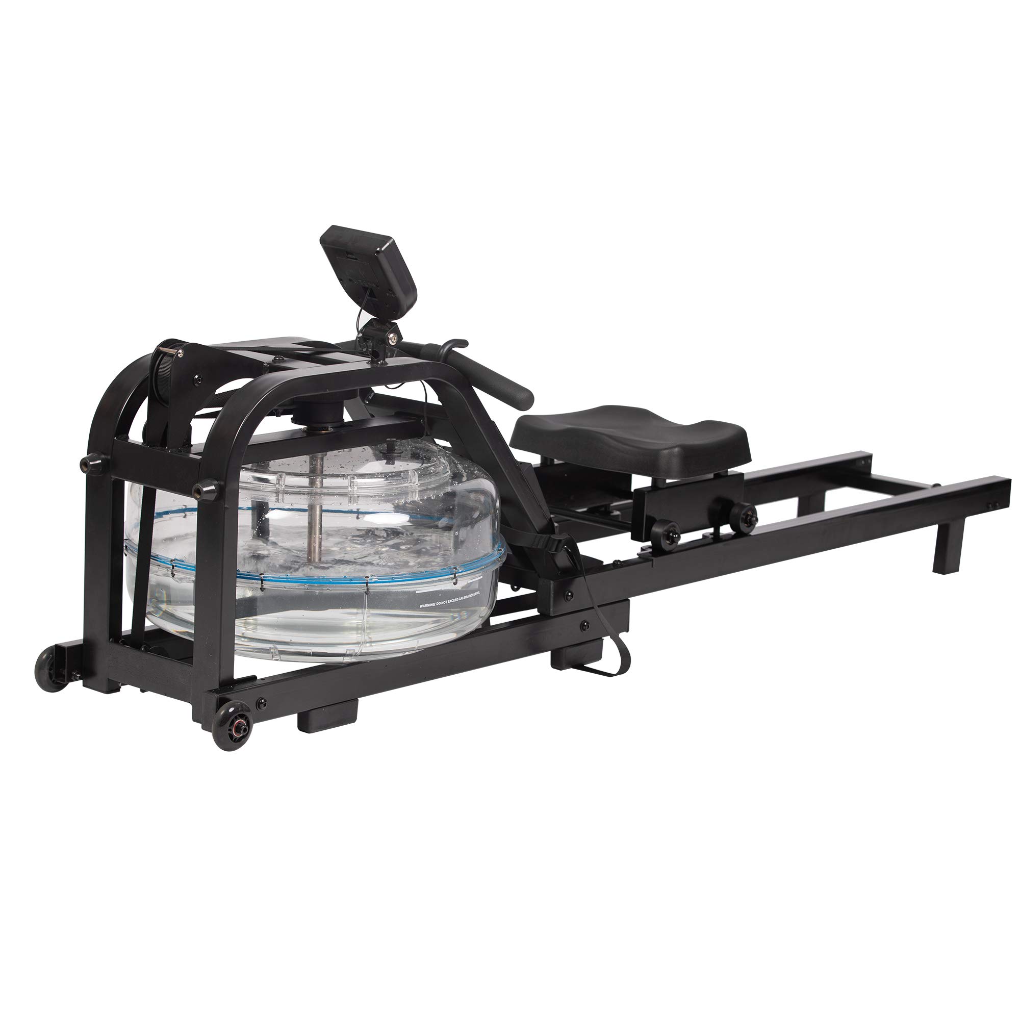 Koreyosh Foldable Water Rowing Machine Indoor Water Rower Adjustable Resistance with LCD Monitor Home Gym Equipment for Whole Body Exercise Cardio Training (Wood-Foldable)