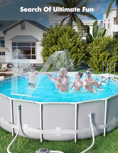 Pool Fountain - Dual Spray Water Fountains for Above Ground/Inground Pools, 2-in-1 Adjustable Waterfall Pool Sprinkler Fountain for Cooling (for in-tex & for Best-Way & Hay-Ward & Cole-Man)