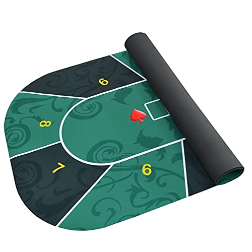 Poker tablecloth1.2M Deluxe Suede Rubber Pokers Tablecloth with Flower Pattern Casino Poker Set Board Game Mat Poker Accessory Poker Felt Table Cover