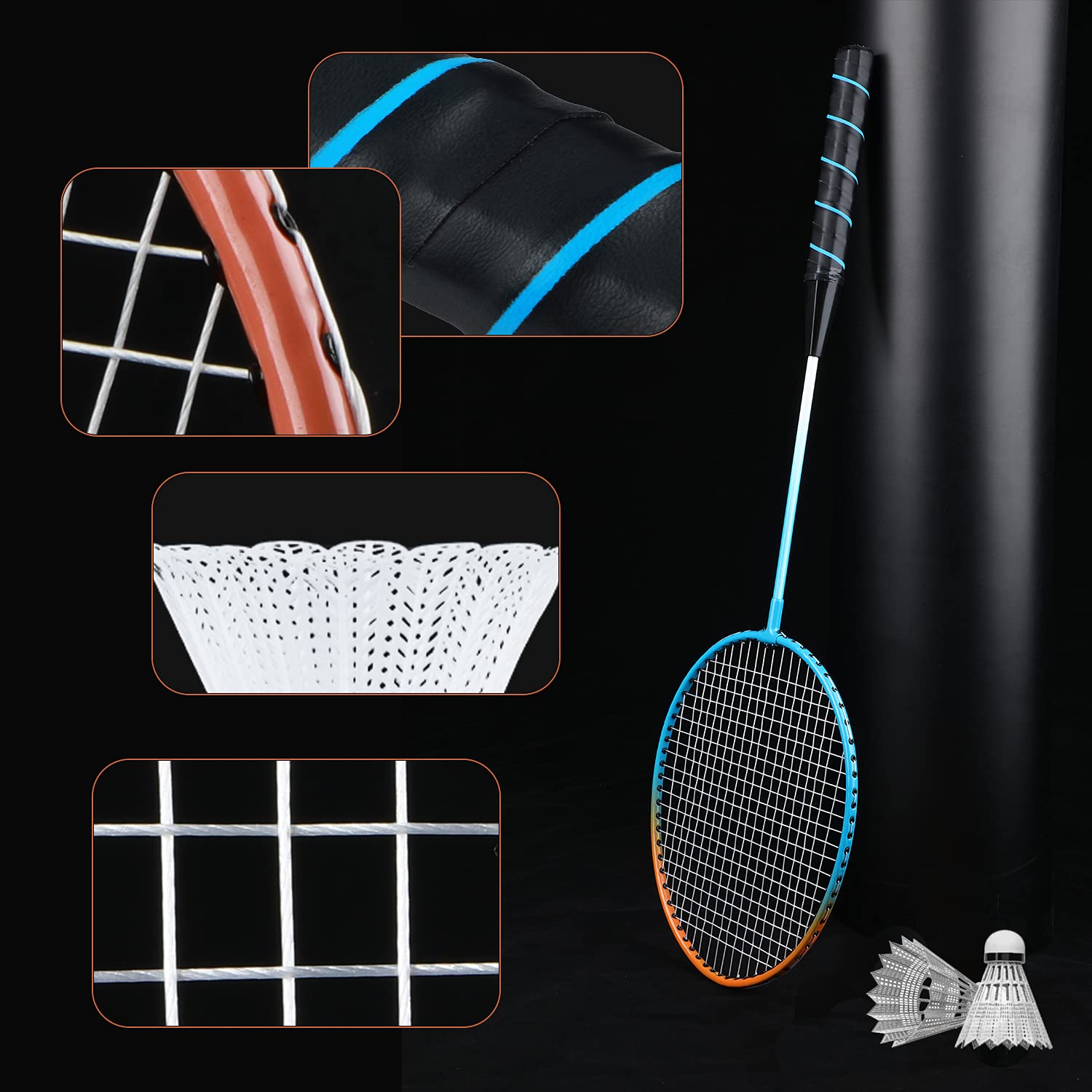 Keehoo 2 Player Badminton Rackets Set for Adults Kids, Lightweight Sturdy, Backyard Game-Double Racquets, 2 Shuttlecocks and Carry Bag Included