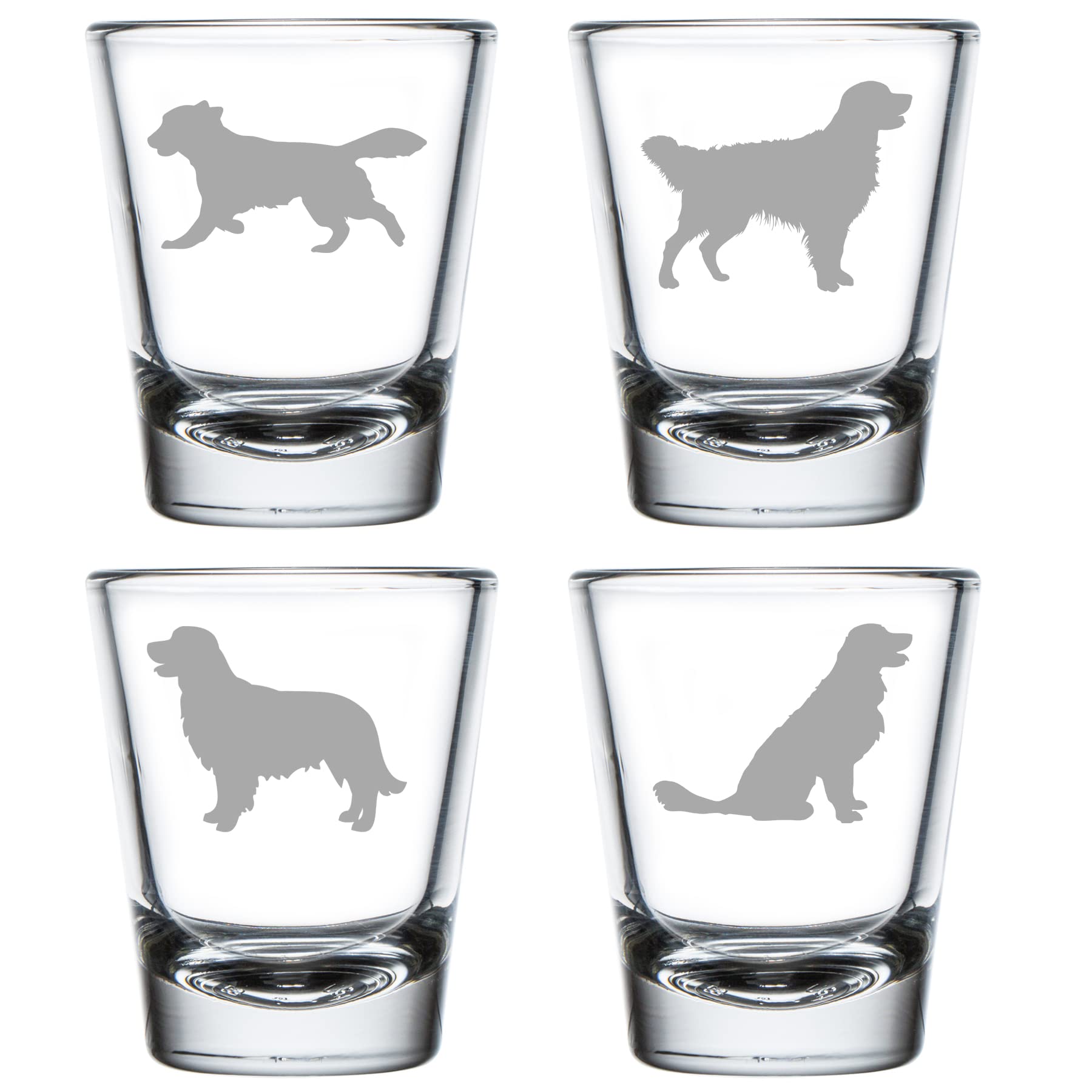MIP Set of 4 Shot Glasses 1.75oz Shot Glass Golden Retriever Collection Gift