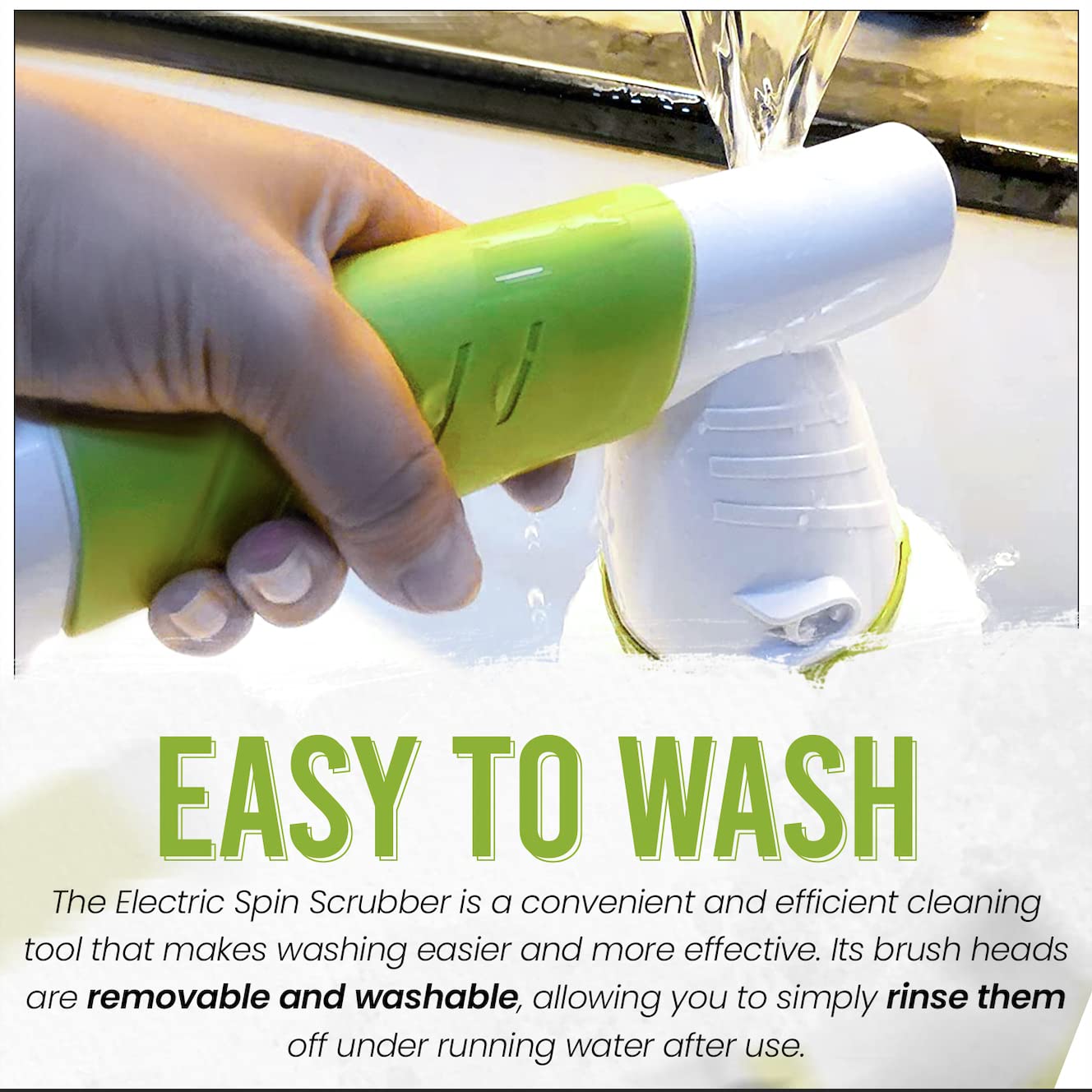 RONNA Electric Spin Scrubber Cordless and Rechargeable Bathroom/Shower Cleaning Brush for Wall/Tile Floor//Bathtub/Toilet/Bathroom/Window with 4 Replaceable Cleaning Brush Heads